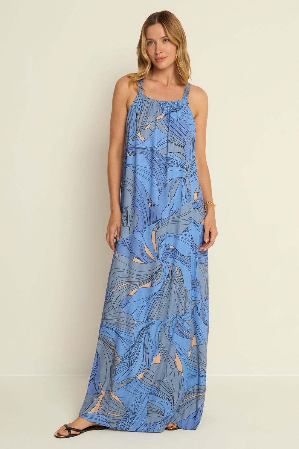 Vestido Longo Maxi Folhagens - ALLS - Site Oficial - Moda Feminina